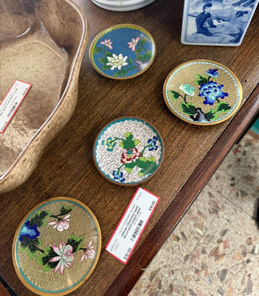vintage Cloisonne hand decorated trinket plate – Lulu's Consignment